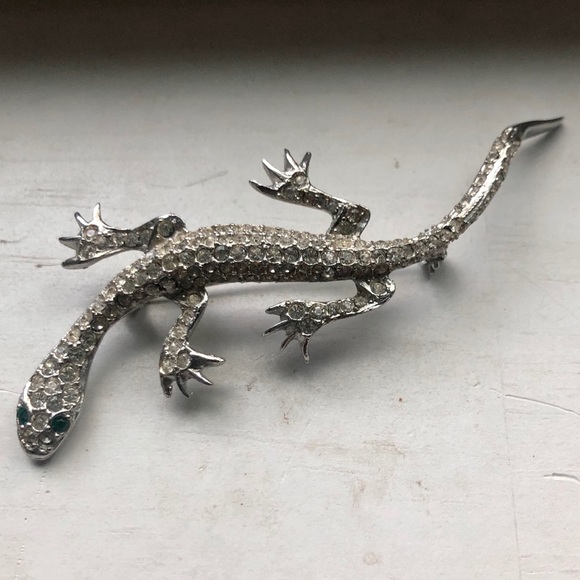 Vintage | Jewelry | Vintage Crystal Lizard Pin | Poshmark